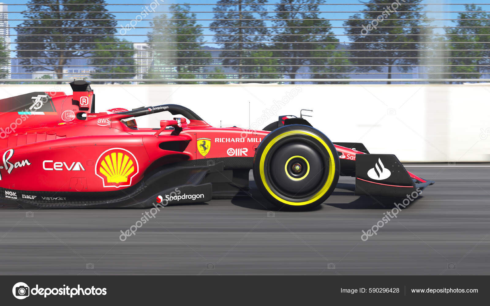Ferrari Car Panning Illustration Jul 2022 Sao Paulo Brazil — Stock ...