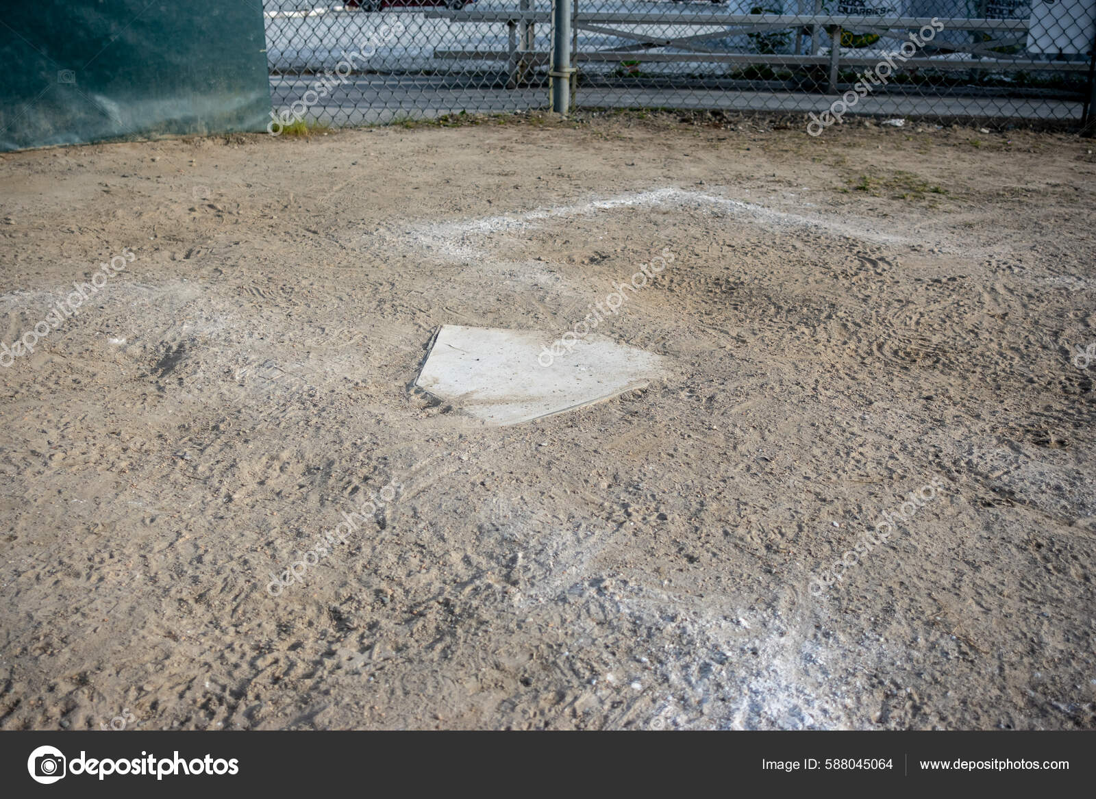 Close View Base Clean Baseball Field Bright Sunny Day — Stock Photo ...