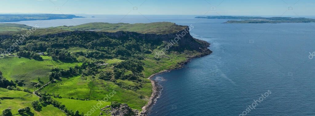 Panoramic Aerial photo of Murlough Bay Fair Head Atlantic Ocean on ...