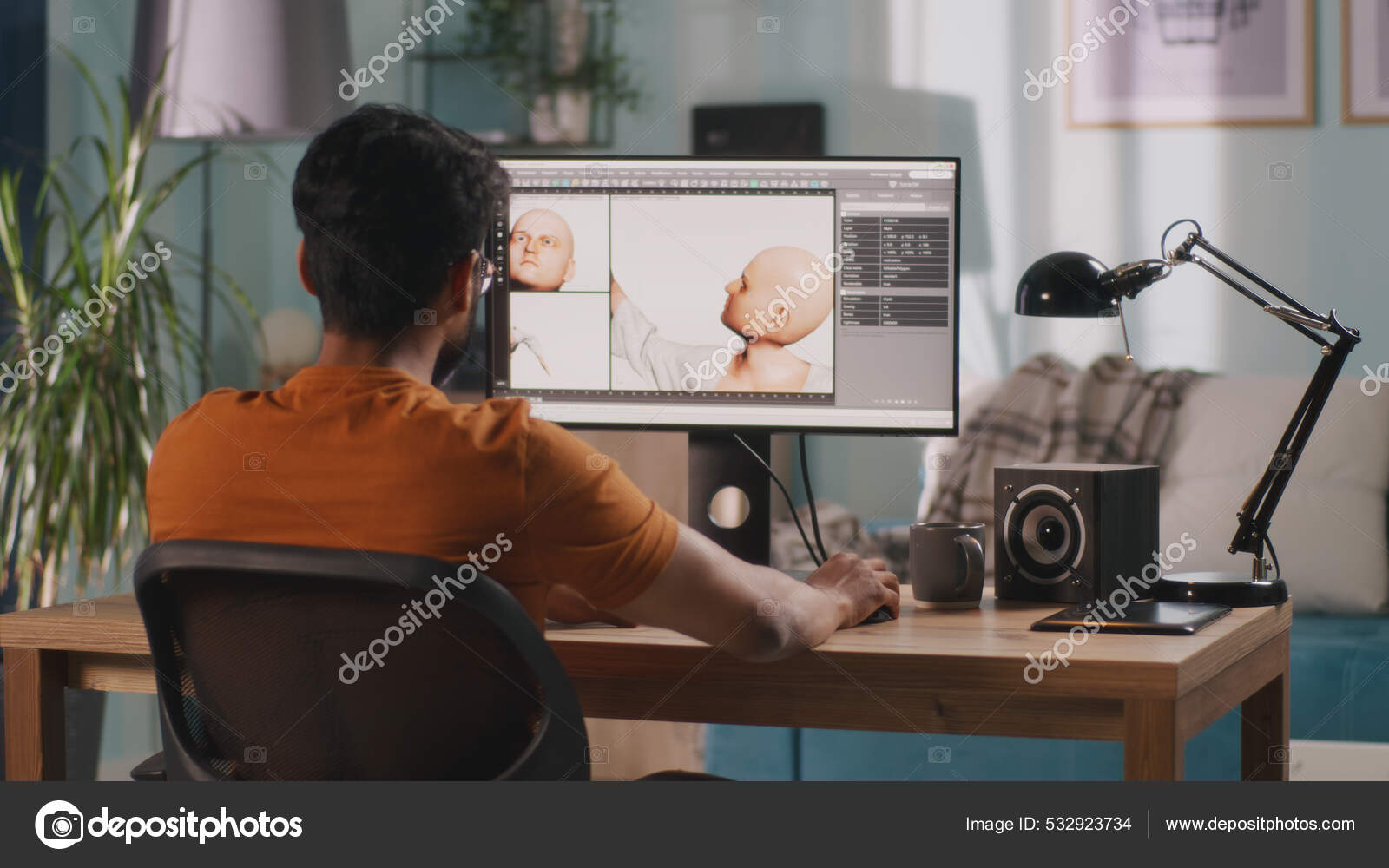 3D designer creating videogame character — Stock Photo ...