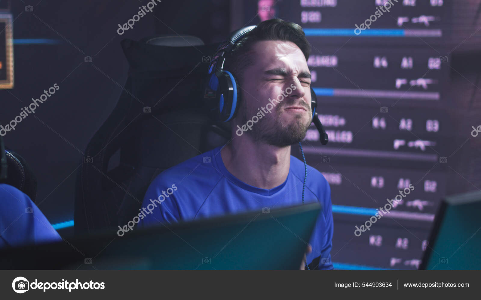 Angry cyber sportsman loosing match — Stock Photo © EvgeniyShkolenko ...