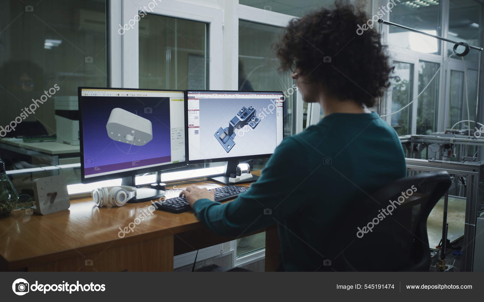 3D designer using computer in studio — Stock Photo © EvgeniyShkolenko ...