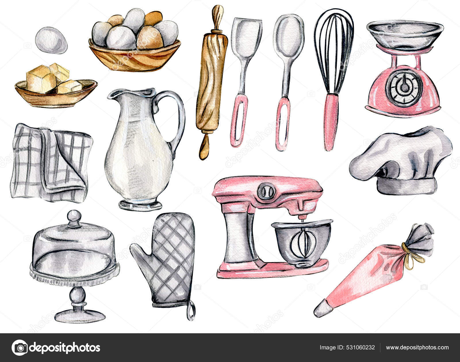 Cookin Baking Home Clipart Set Stock Illustration by ©Lilu2130 #531060232