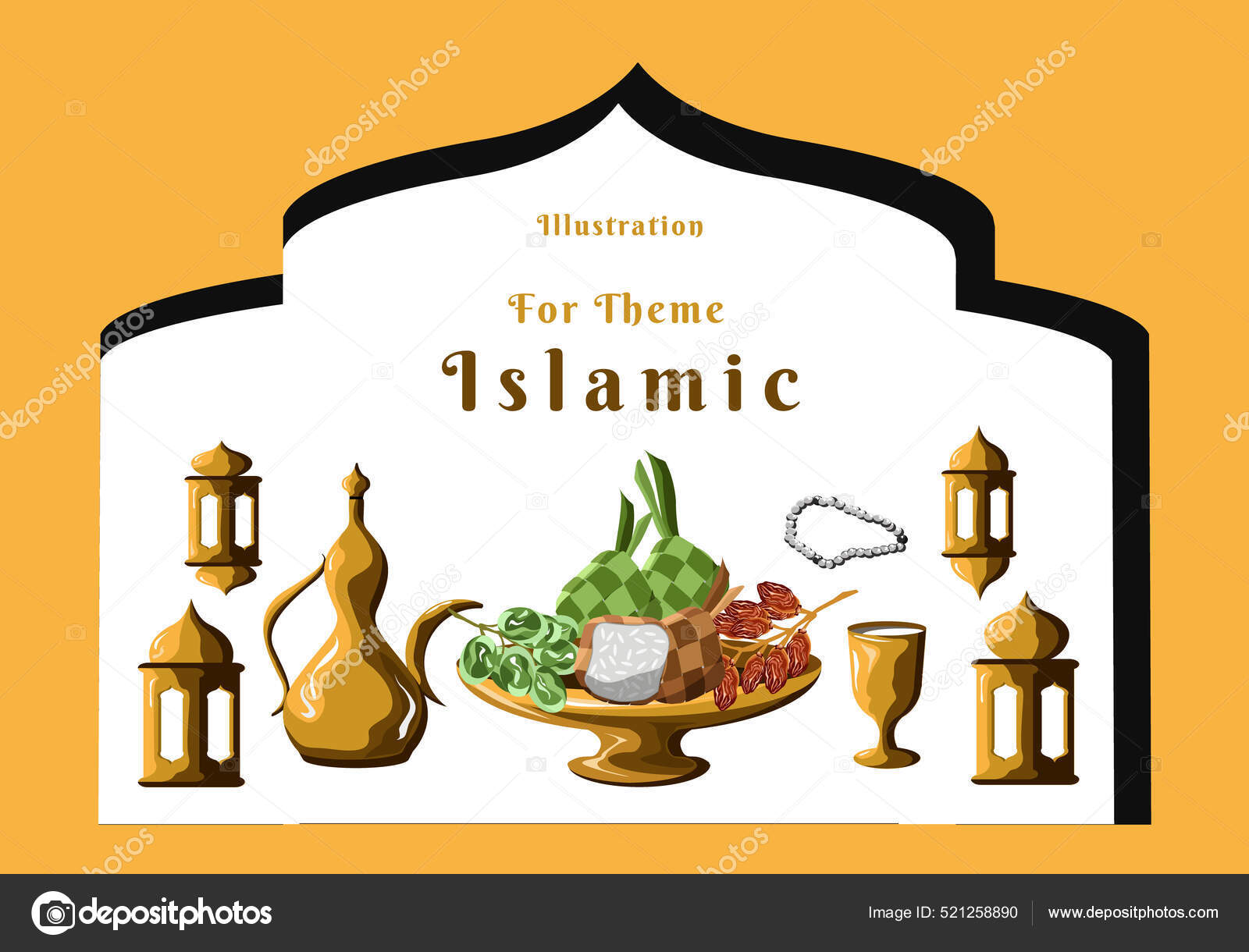 Ilustración Para Tema Islamic Clip Art Vector de stock #521258890 de ...