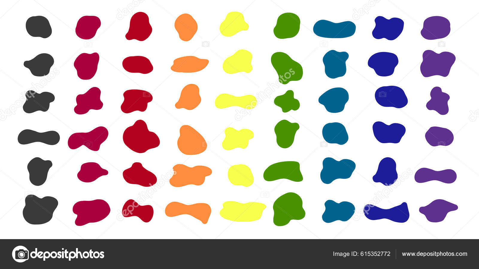 Inkblot Color Silhouette Blots Splats Vector Organic Abstract Splodge ...