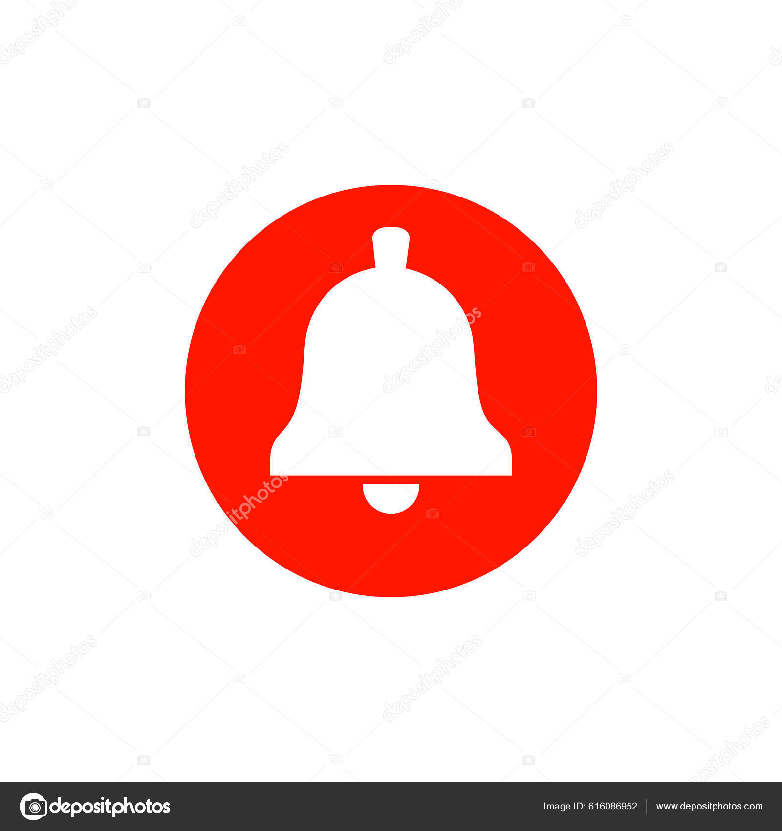 Red Bell Button Icon Notification Bell Red Circle Template Bell Stock ...