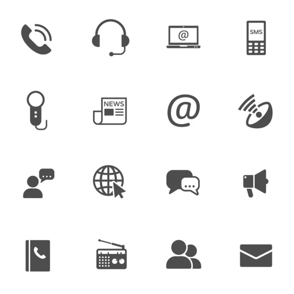 Internet Web Communication Vector Icons Set Isolated White Background ...