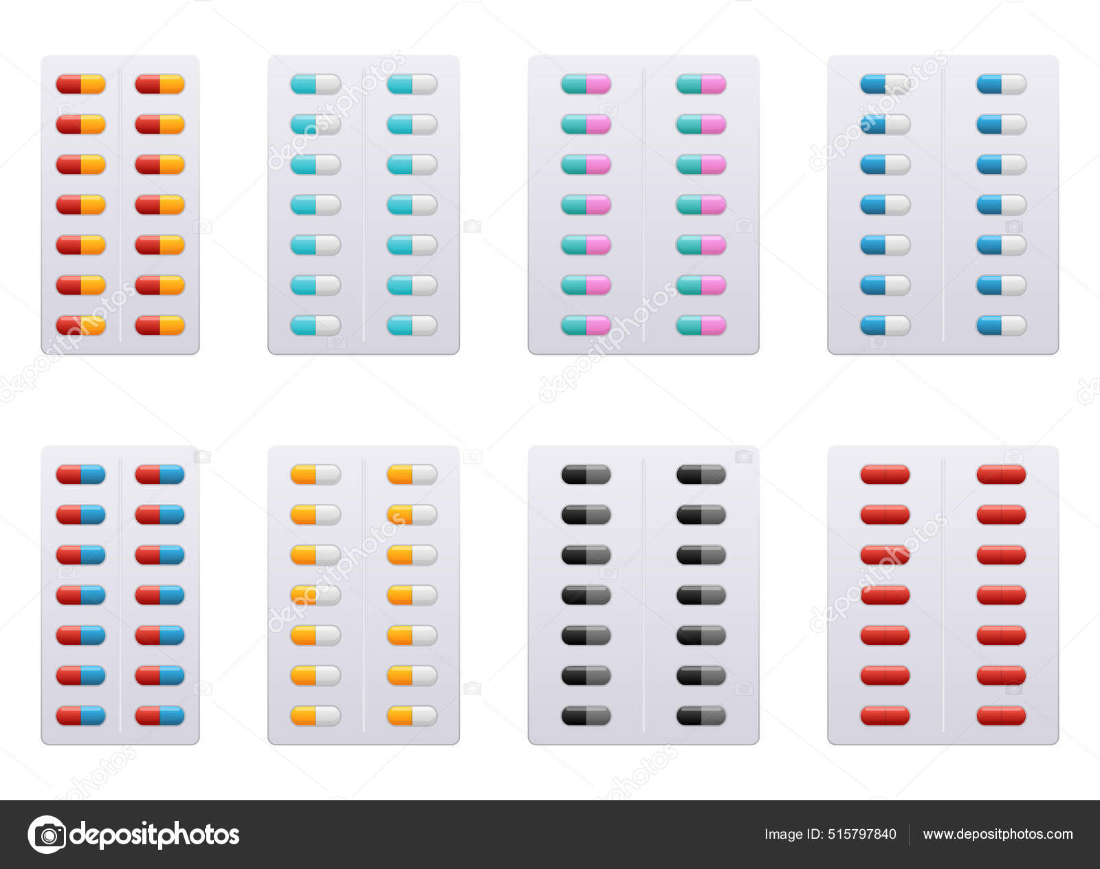 Pill Tablet Vector Design Illustration Isolated White Background Stock ...