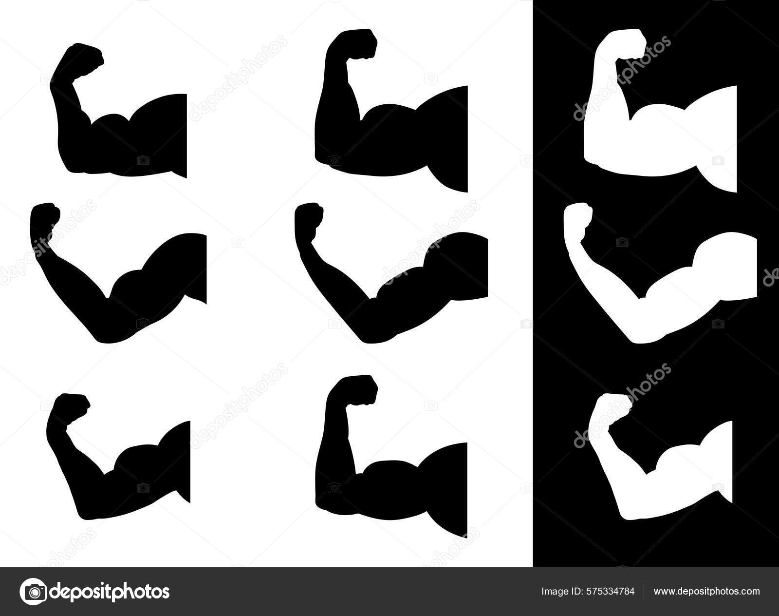 Muscle Arm Vector Design Illustration Isolated White Background Stock ...