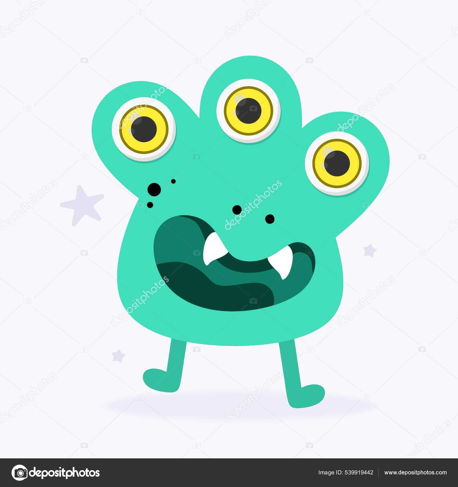 Monstruo Espacial Divertido Alien Lindo Planetas Cohetes Ovnis Aislado ...