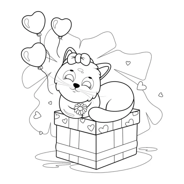 Coloring Page Cute Romantic Owls Rose Balloons Vektor Stok oleh ©vk ...