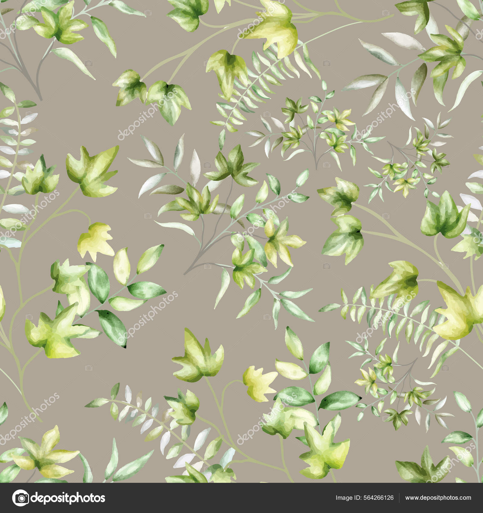 Beautiful Greenery Leaves Seamless Pattern Design Stock Illustration by ...