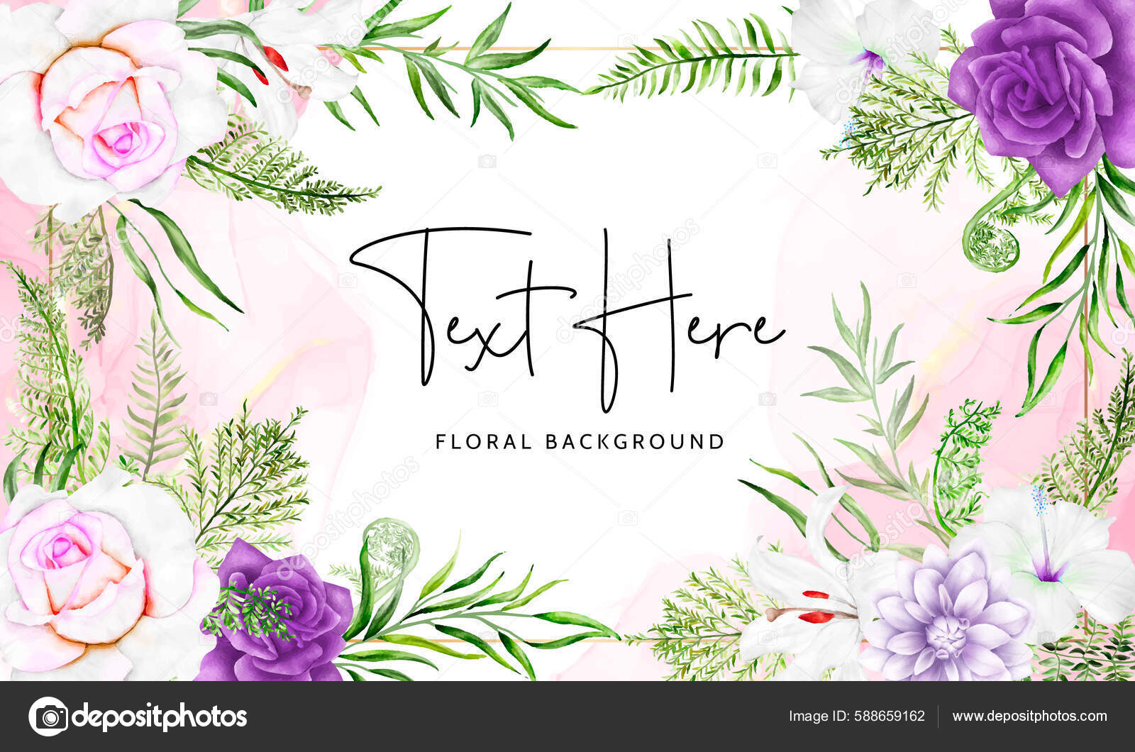 Beautiful Purple Floral Background Design Stock Illustration by ...