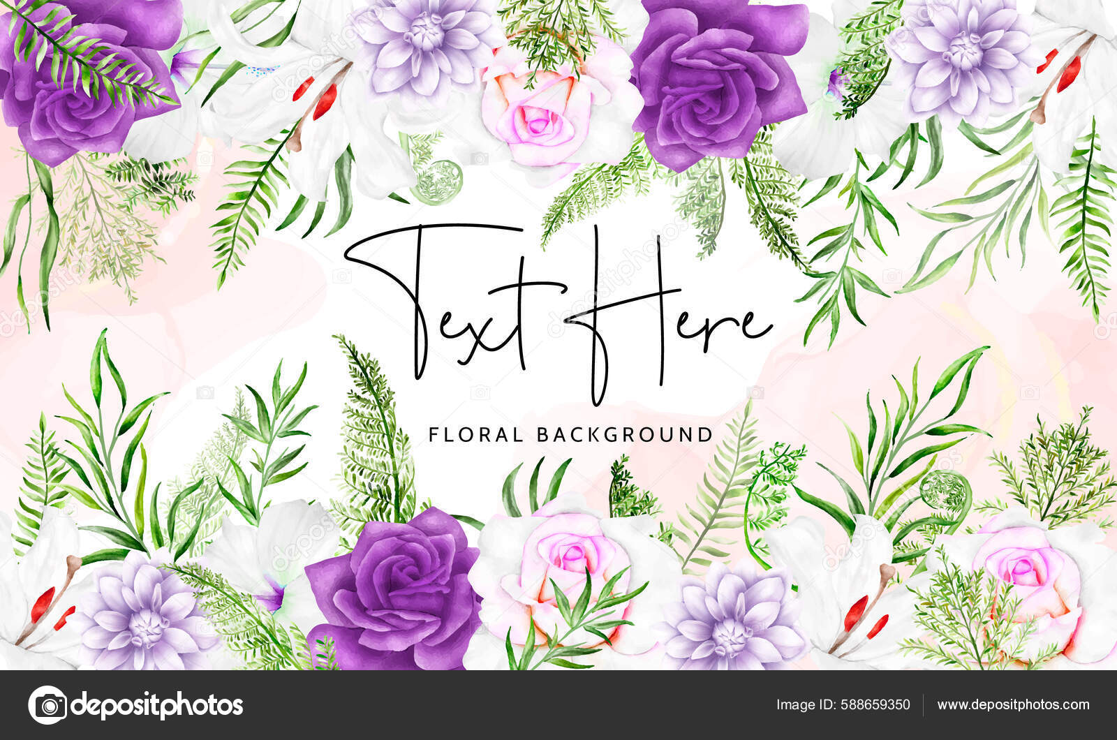 Beautiful Purple Floral Background Design Stock Illustration by ...