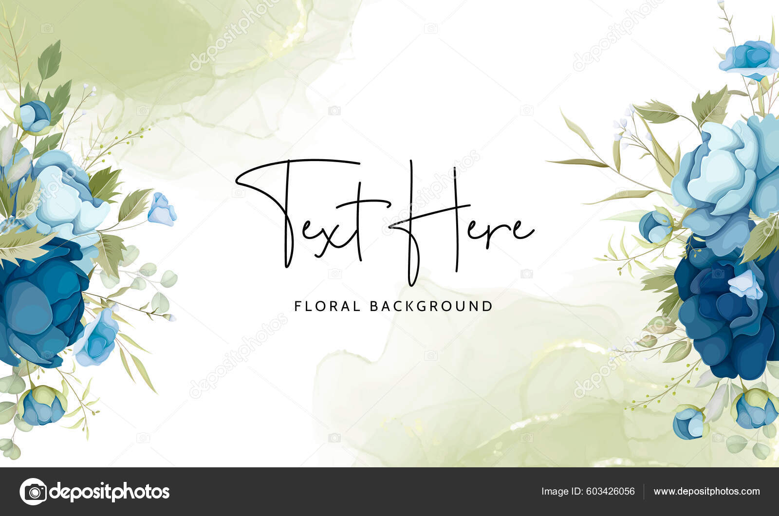 Beautiful Blue Floral Background Design Stock Vector by ...