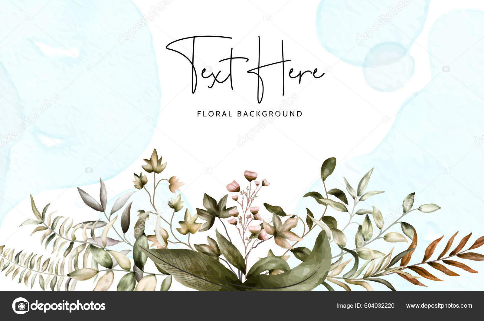 Watercolor Leaves Frame Watercolor Background Stock Vector by ...