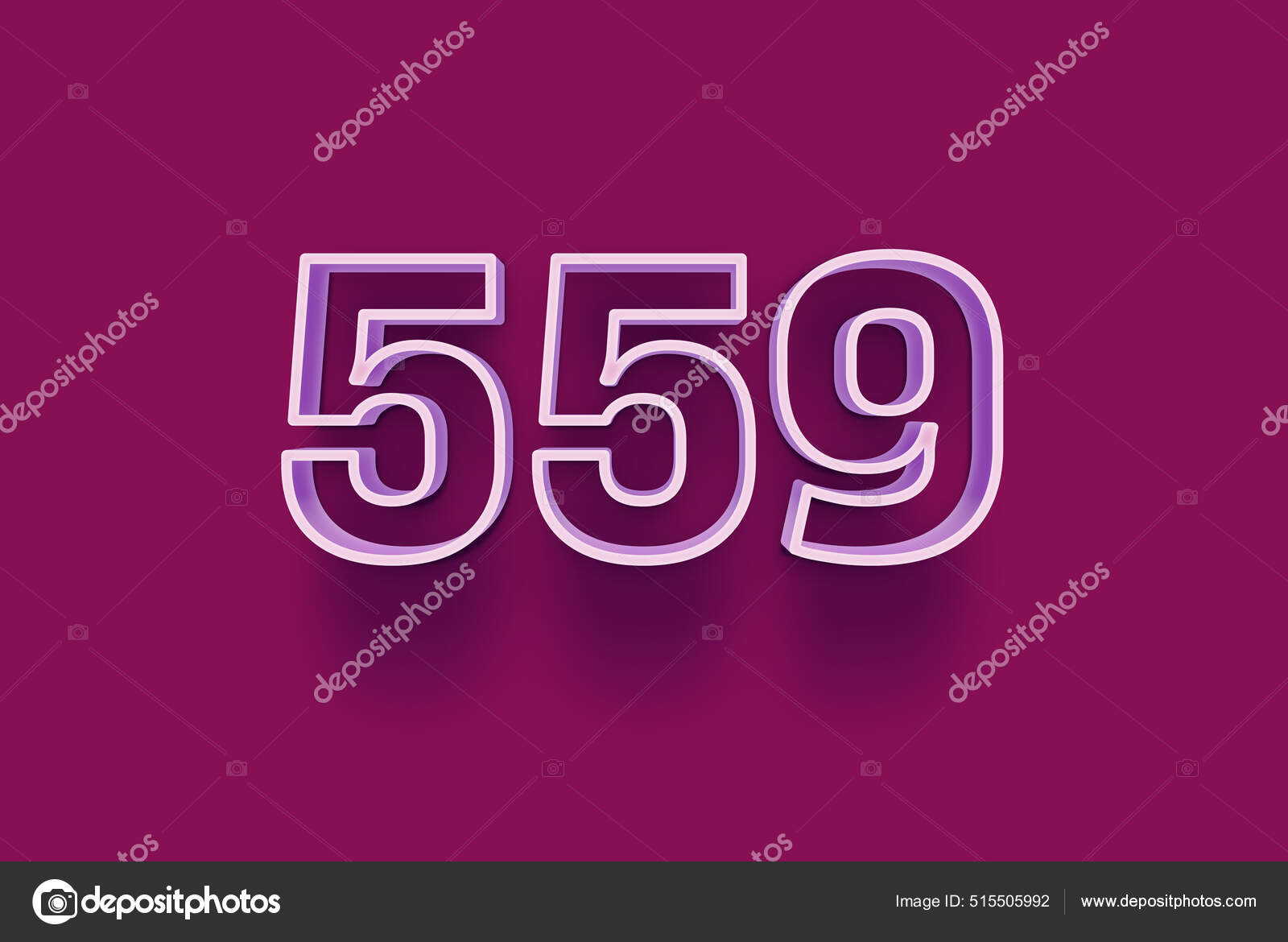 Número 559 Está Aislado Fondo Púrpura Para Oferta Única Compra — Foto ...