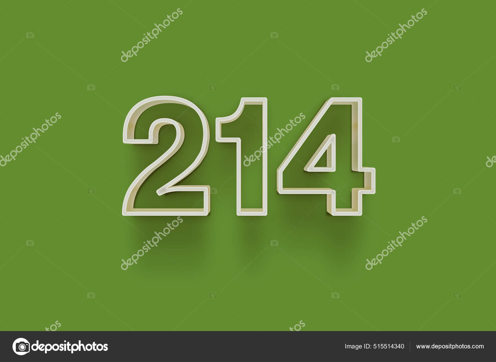 Number 214 Isolated Green Background Your Unique Selling Poster Promo ...