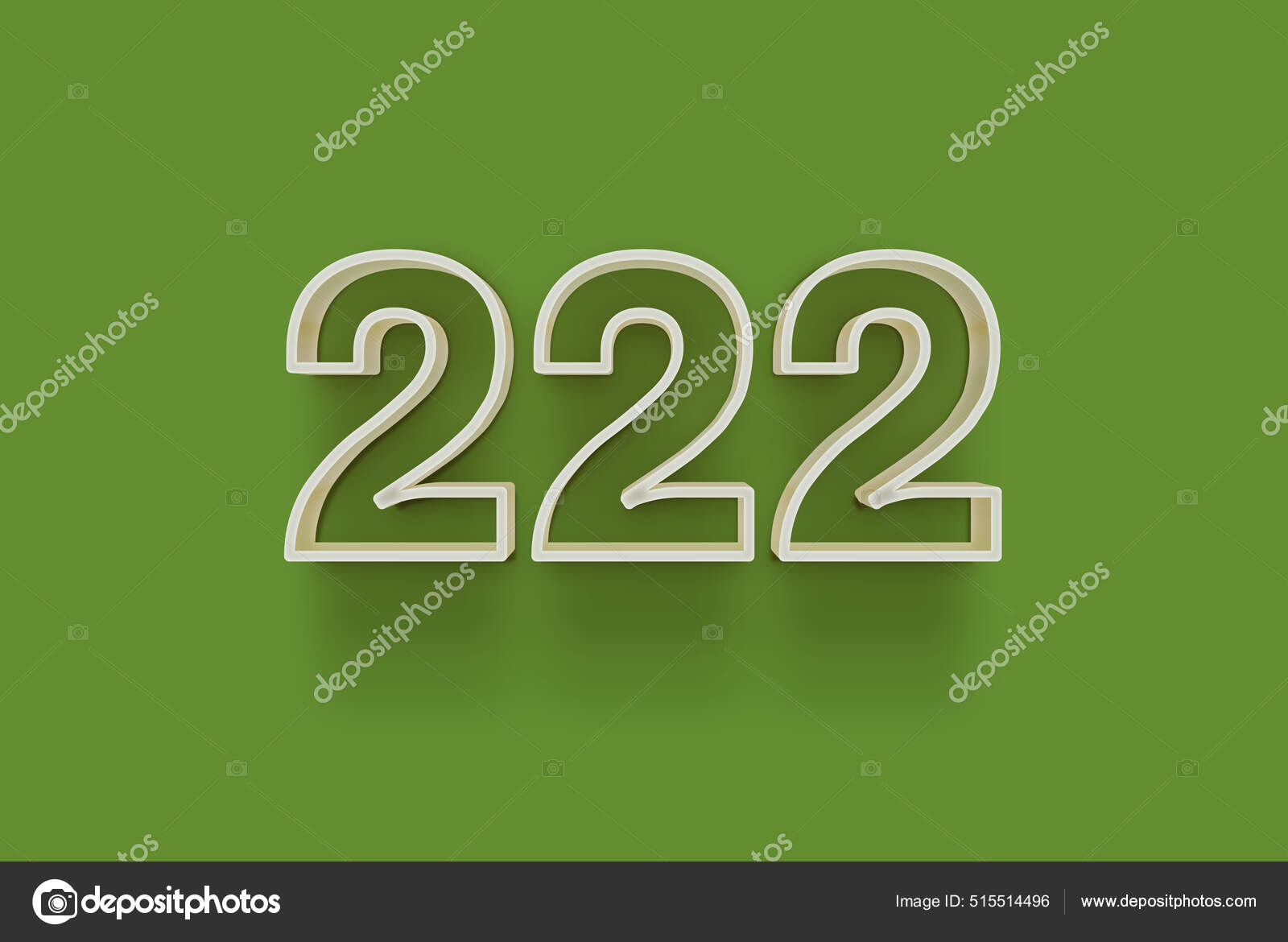 Number 222 Isolated Green Background Your Unique Selling Poster Promo ...