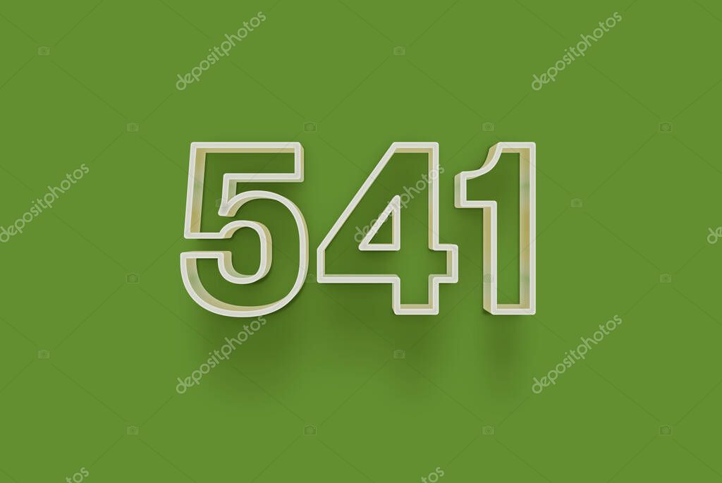 El número 3D 541 está aislado en un fondo verde para su oferta única de ...