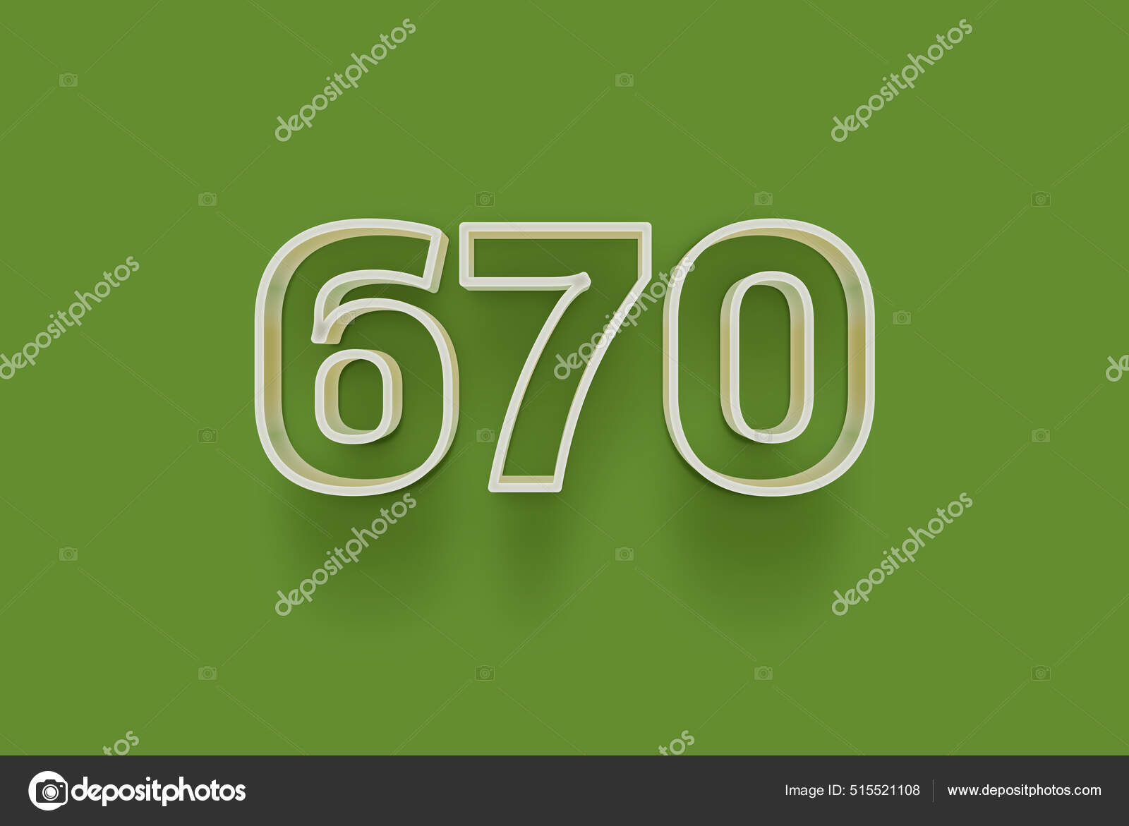 Number 670 Isolated Green Background Your Unique Selling Poster Promo ...