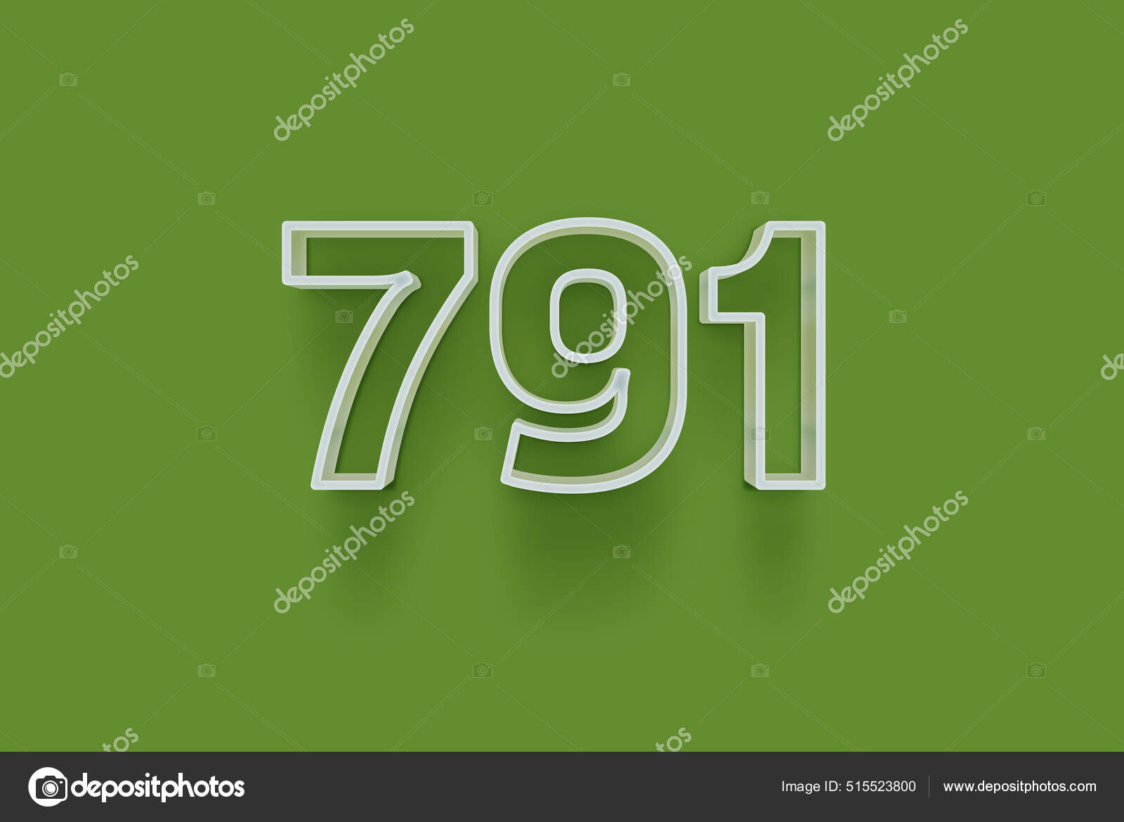 Number 791 Isolated Green Background Your Unique Selling Poster Promo ...
