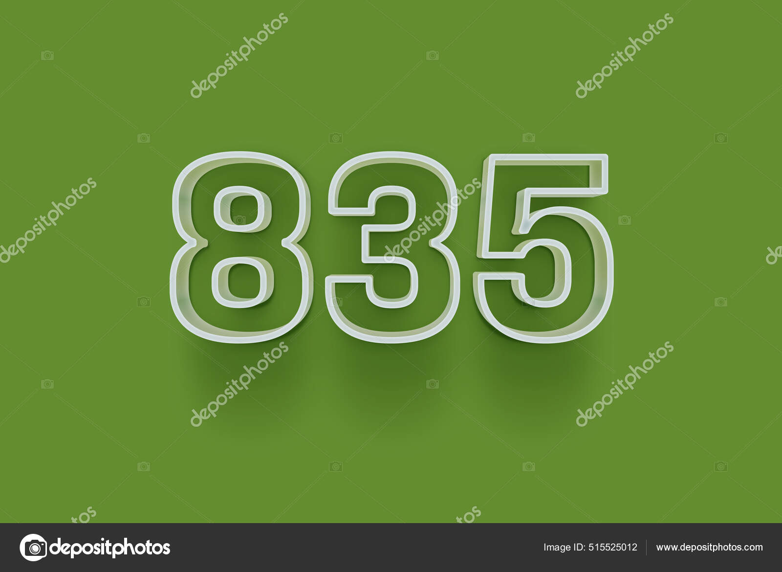 Number 835 Isolated Green Background Your Unique Selling Poster Promo ...