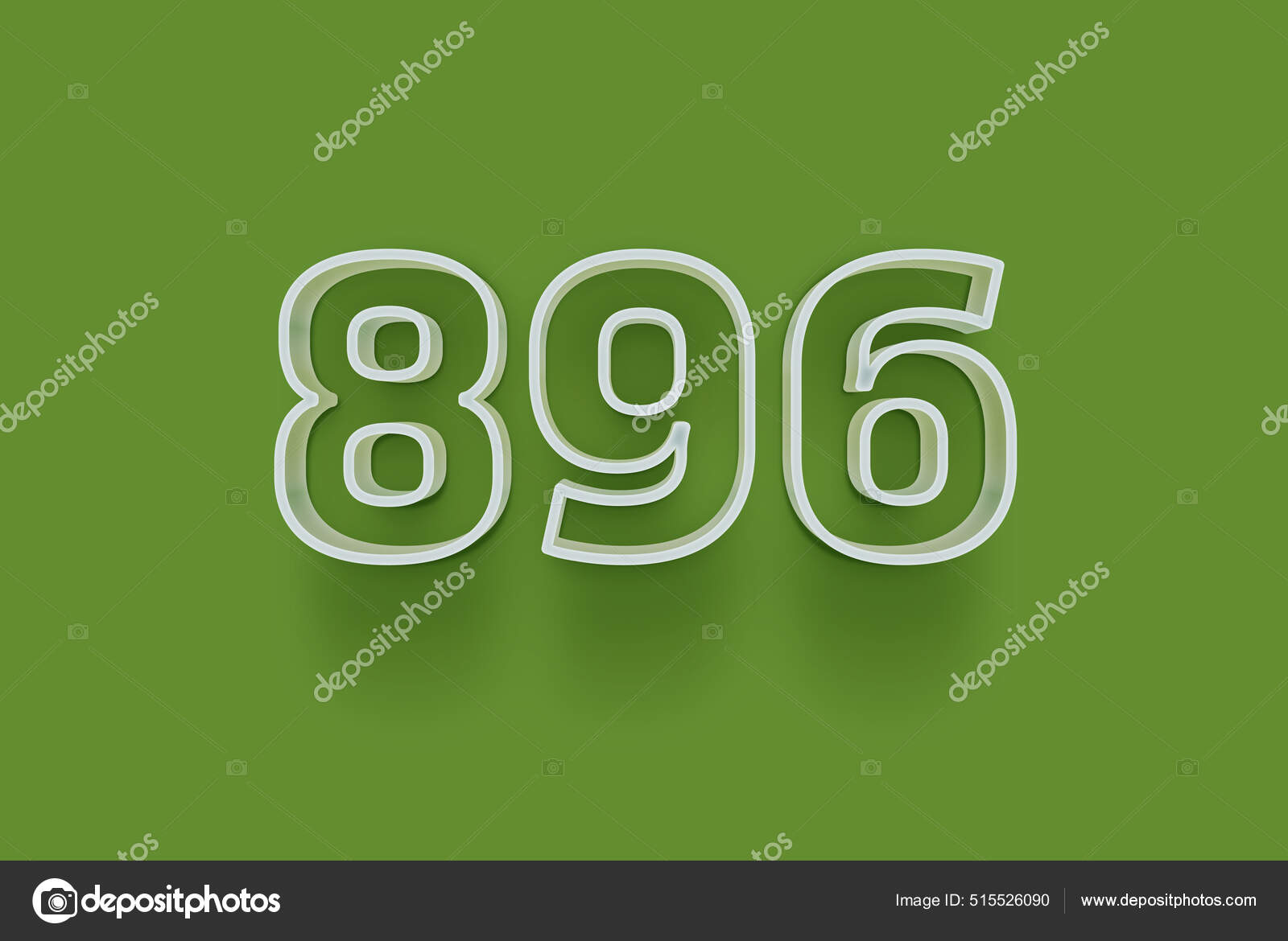 Number 896 Isolated Green Background Your Unique Selling Poster Promo ...