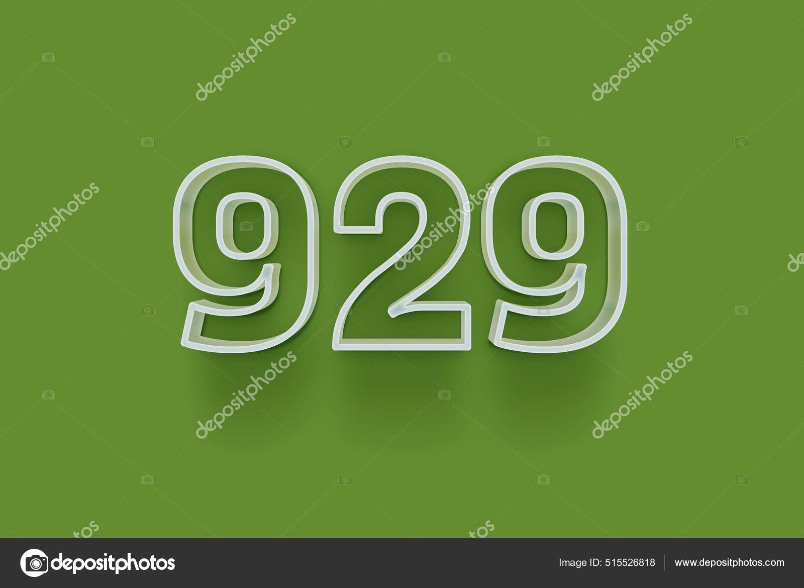 Number 929 Isolated Green Background Your Unique Selling Poster Promo ...