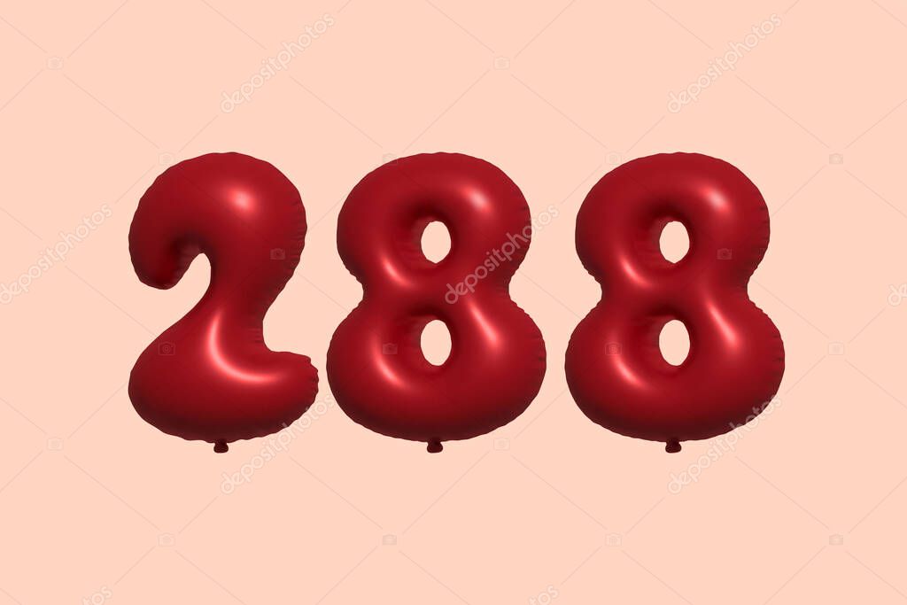 Globo de número 288 3d hecho de globo de aire metálico realista ...