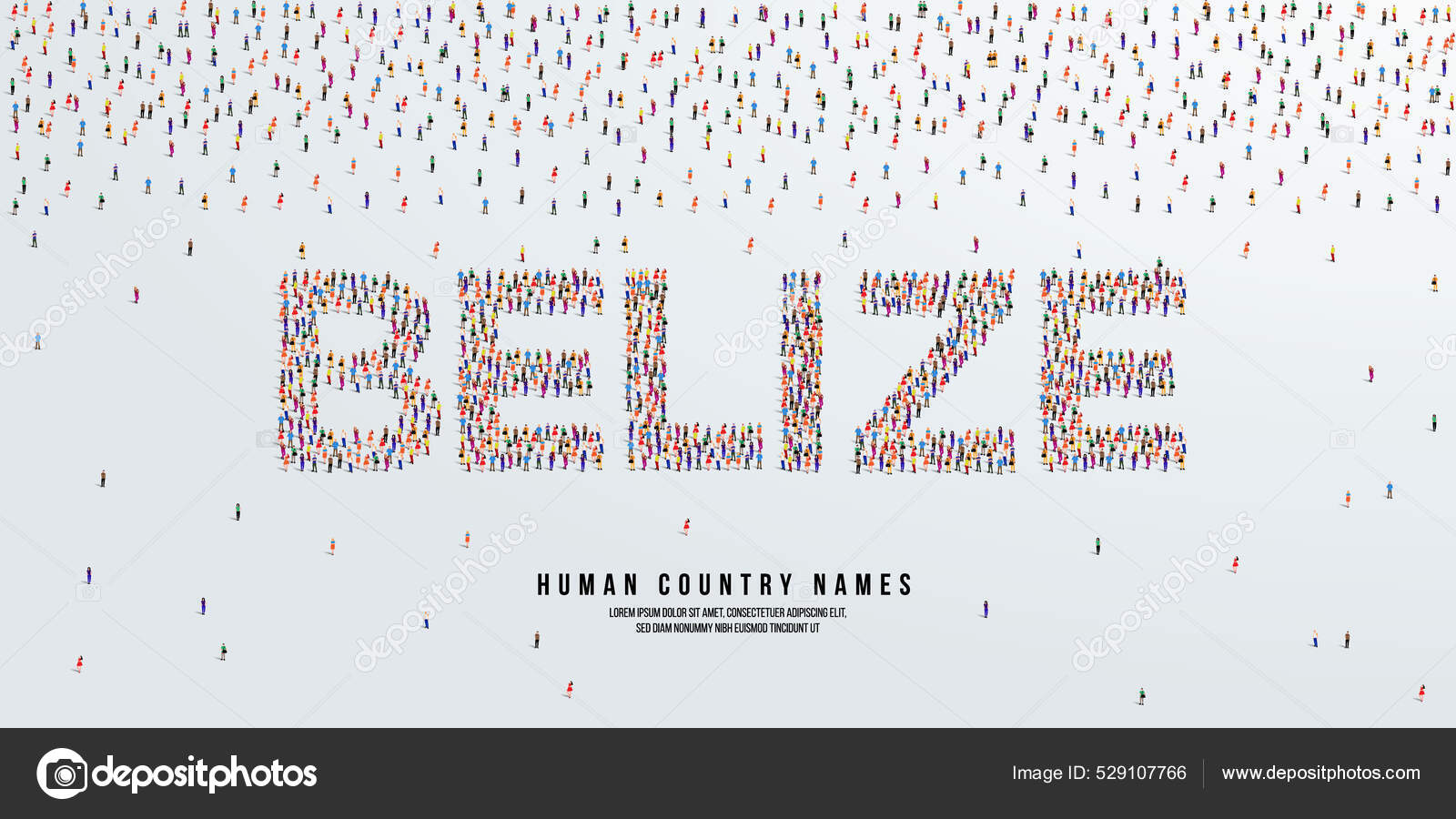 Human Country Name Belize Large Group People Form Create Country Stock ...