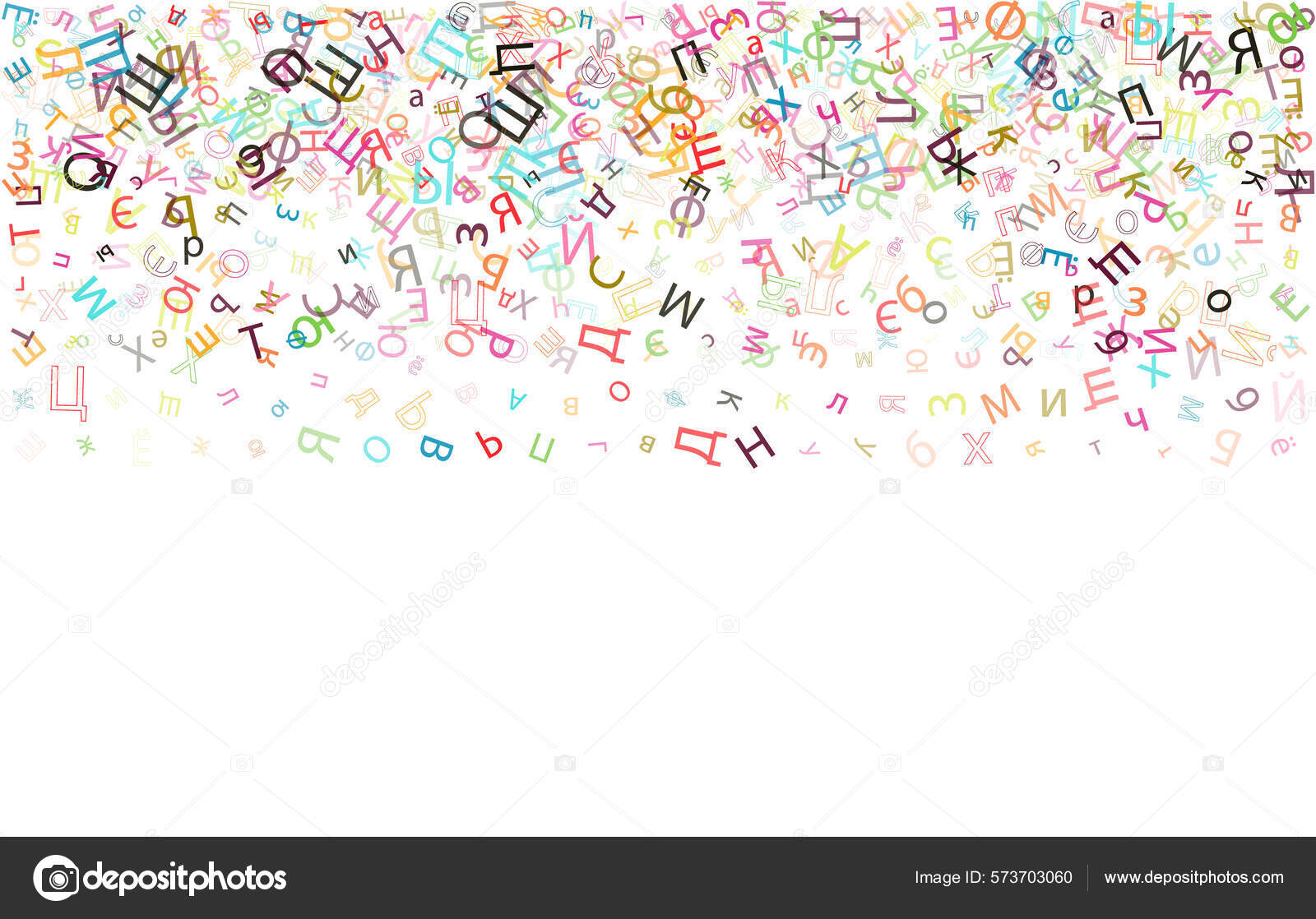 Colorful Vector Background Made Russian Alphabets Scripts Letters ...