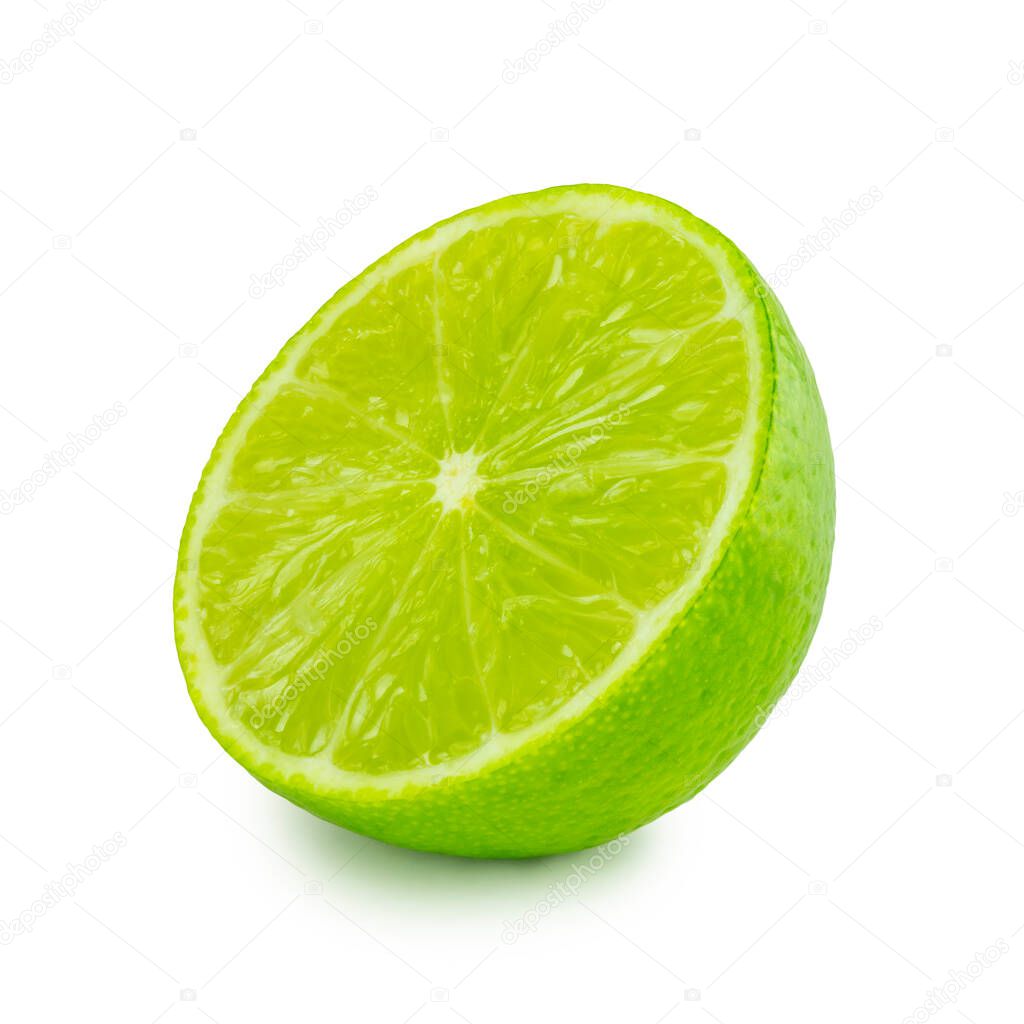 Cítricos de lima persa o tahití, lima sin semillas, fruta cortada ...