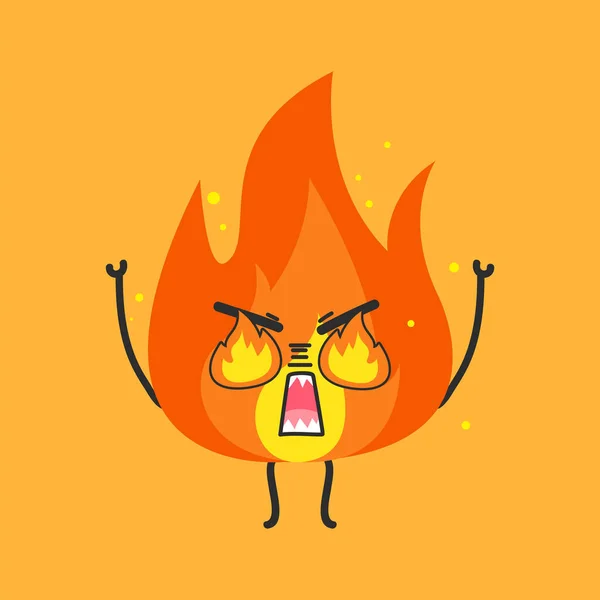 Set Kawaii Fire Cartoon Character Different Expressions Cartoon Face ...