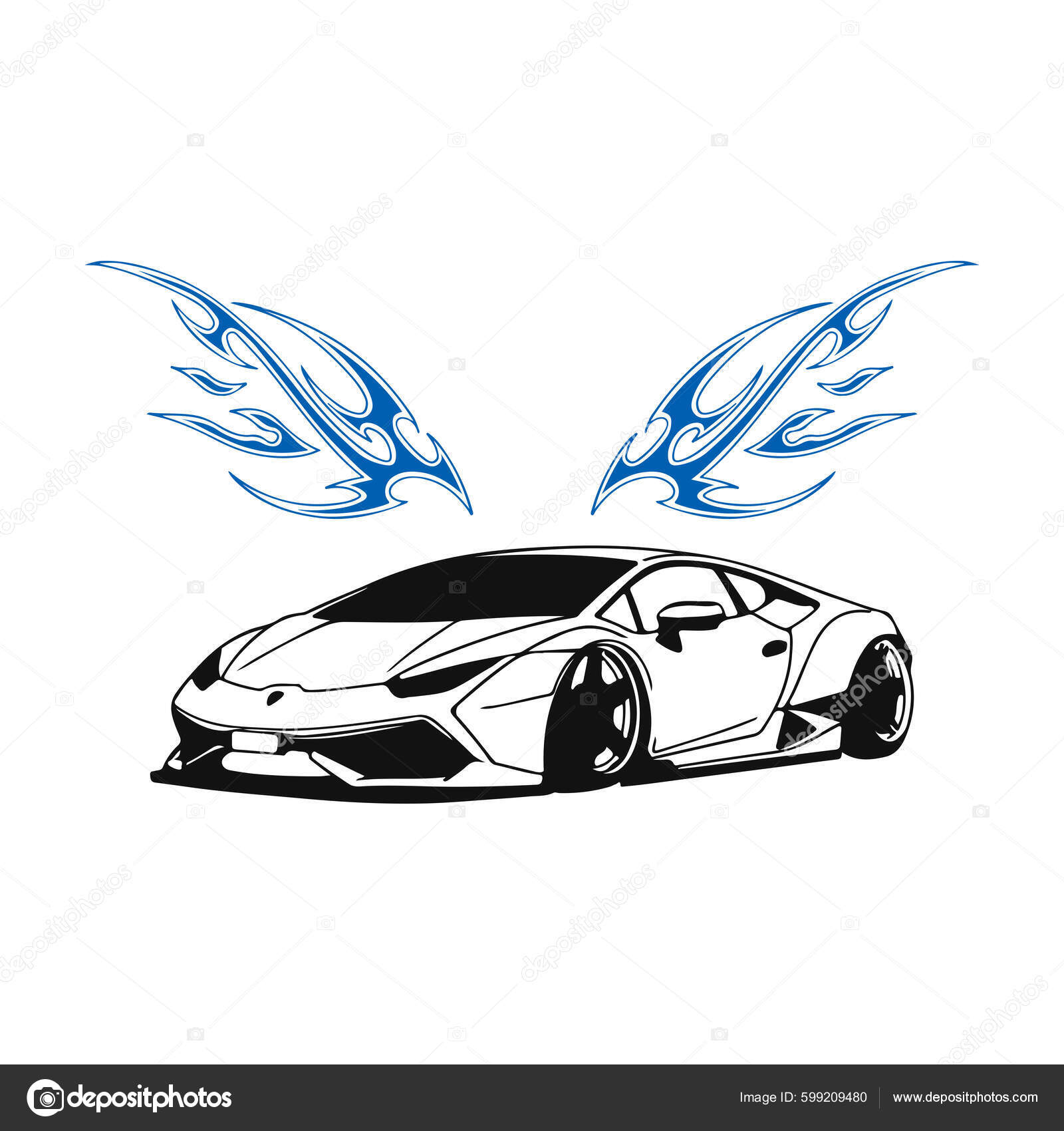 Lamborghini Concept Car Vector Illustration Stock Vector Image by ...
