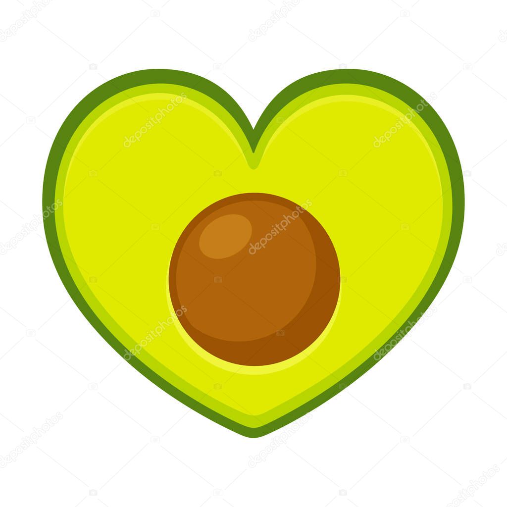 Corte transversal de aguacate en forma de coraz n. Amor de aguacate, comida saludable. Ilustraci ...