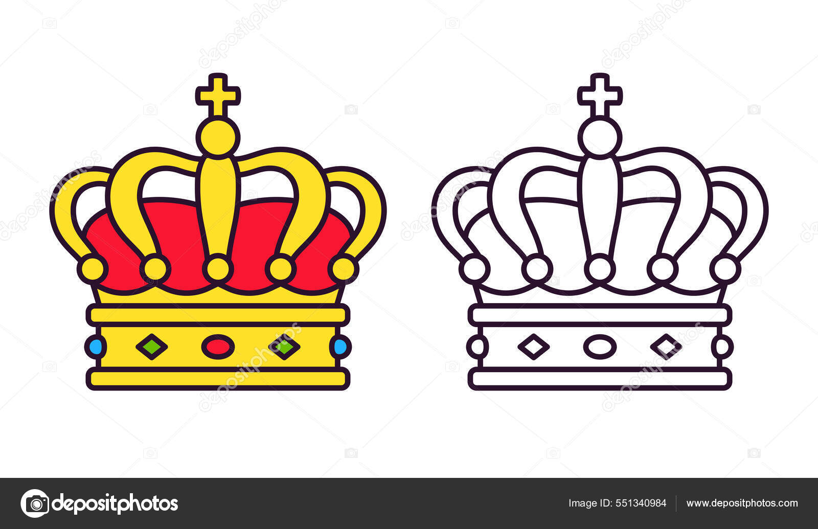 Dutch Royal Crown Icon Crown Netherlands Black White Color Vector Stock ...