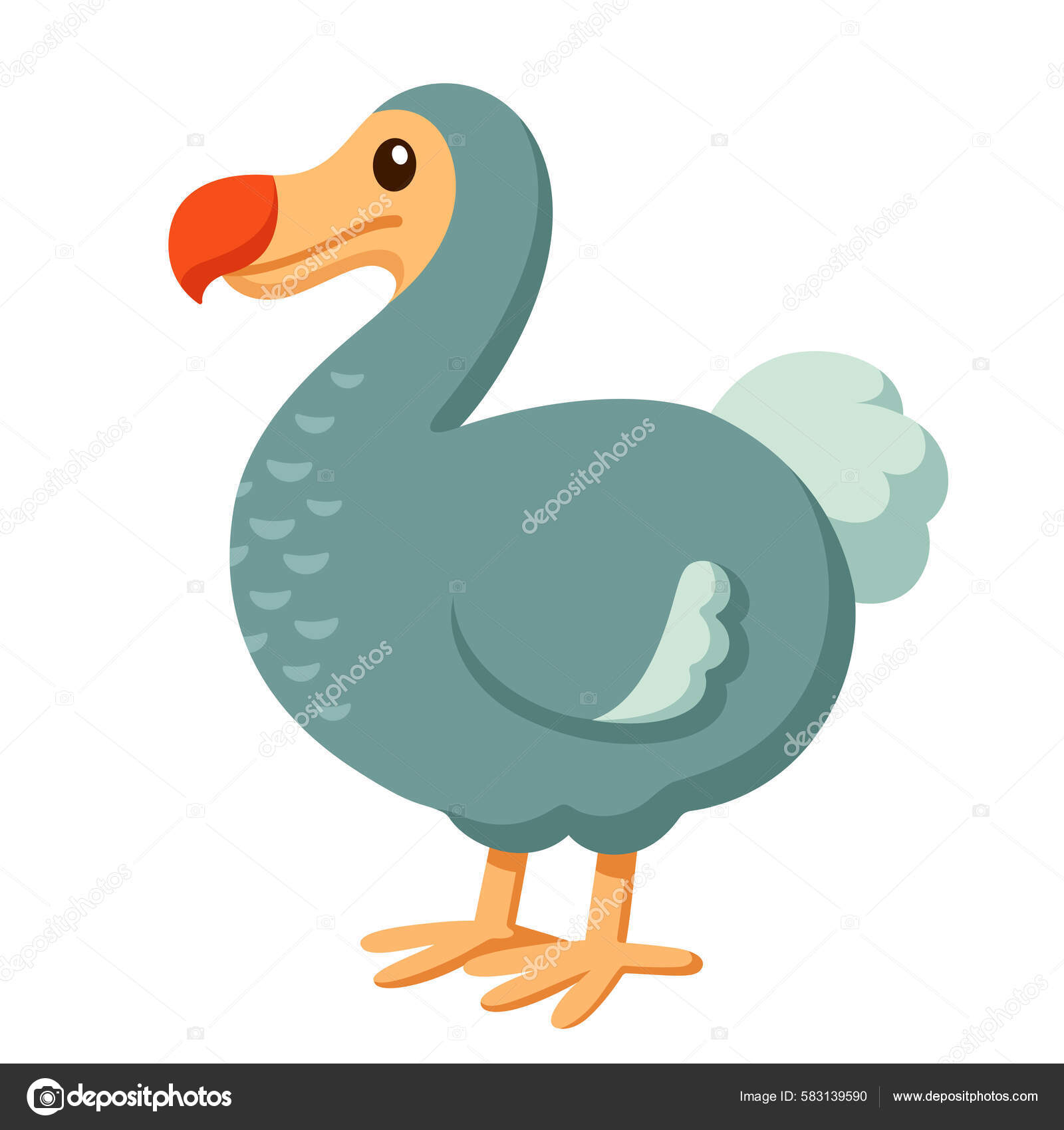 Simple Cartoon Dodo Bird Illustration Flat Vector Clip Art Stock Vector ...