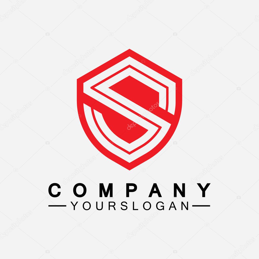 Letra S monograma y escudo signo combinación. Concepto de diseño de ...