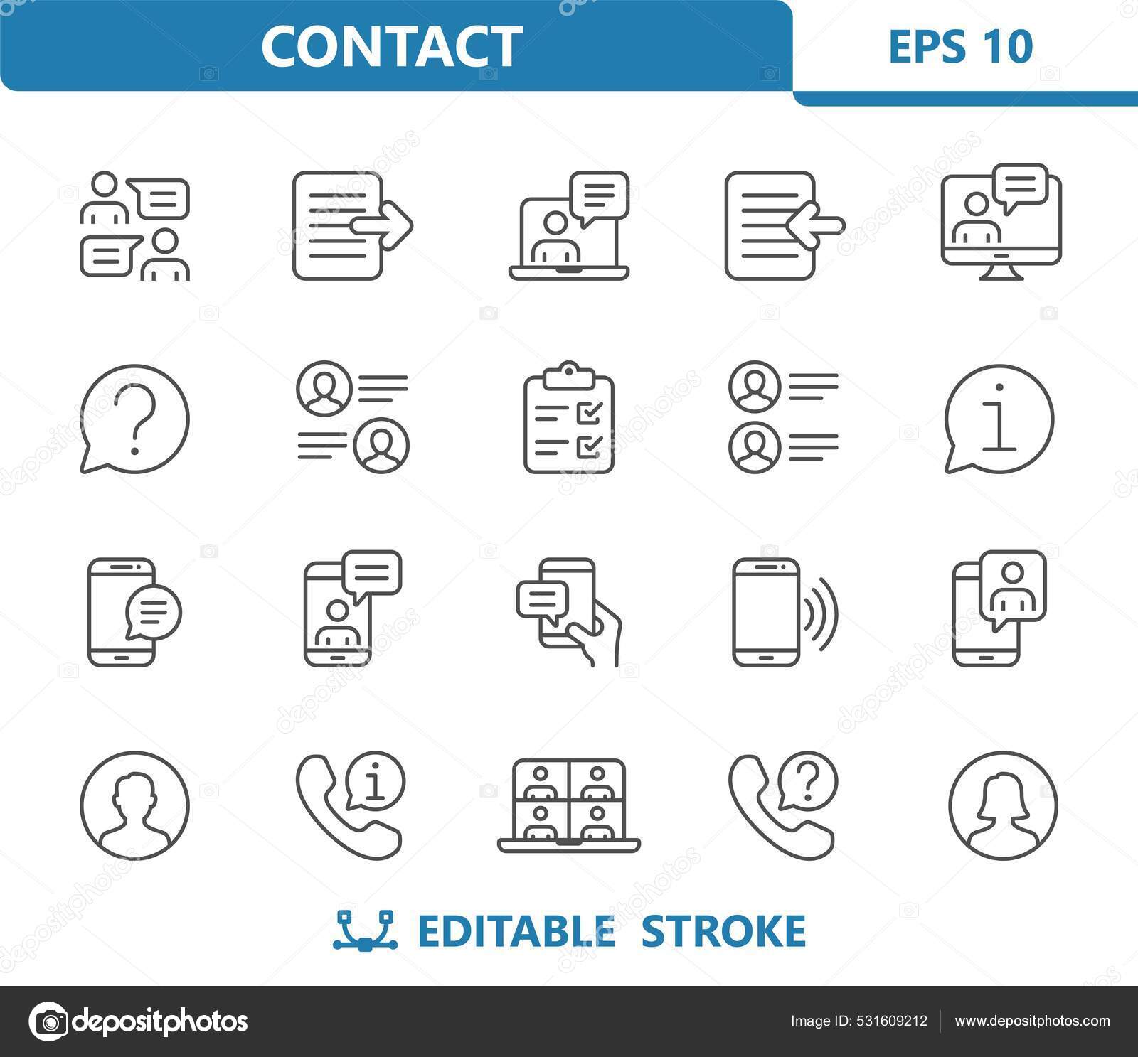 Simple Contact Icons Vector Illustration Stock Vector by ©13ree.design ...