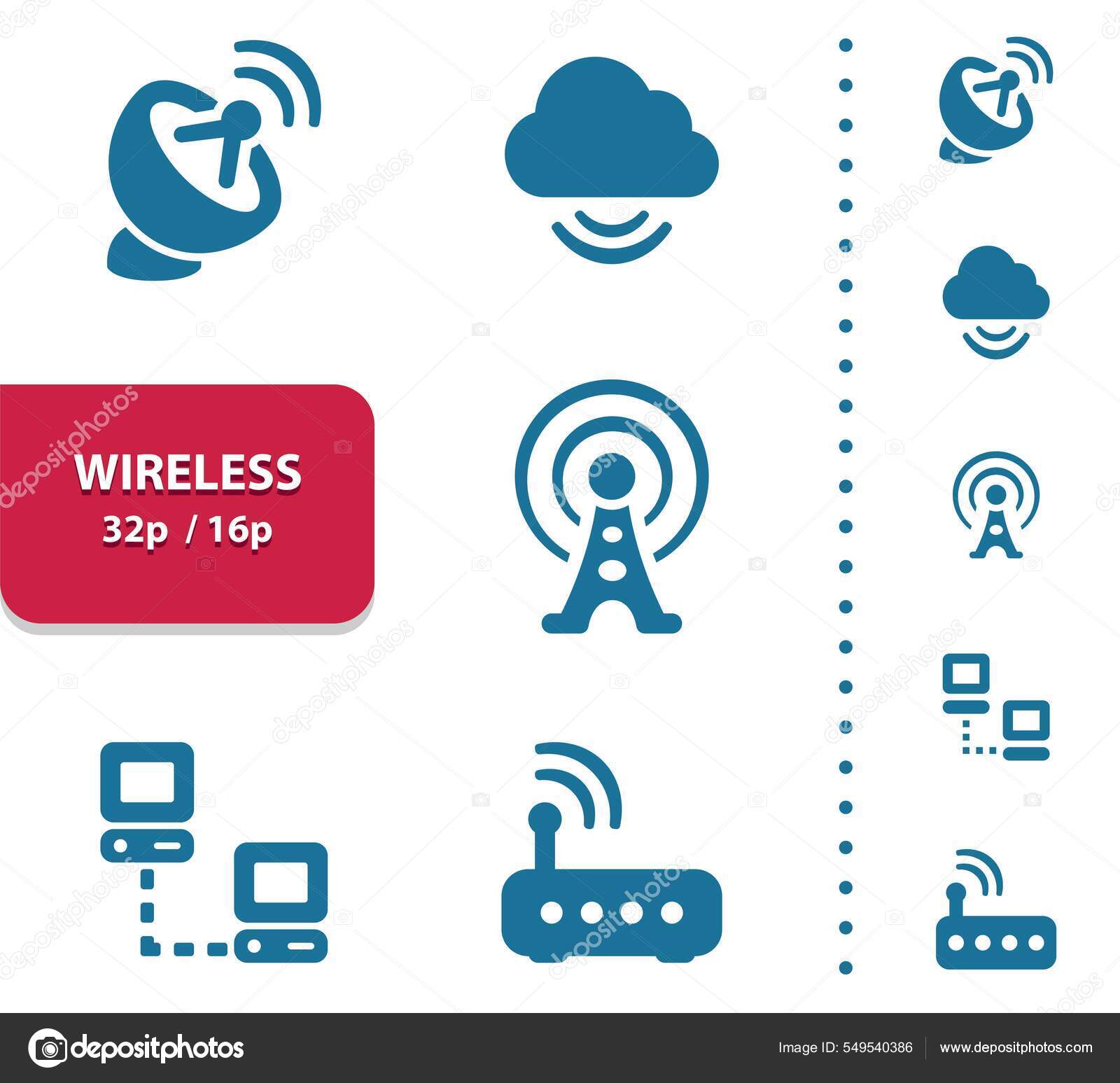 Iconos Inalámbricos Aumento Para Previsualización Eps Icono Del Vector ...