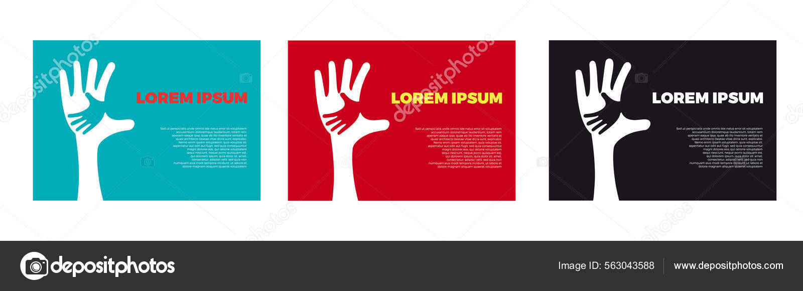 Two Hands One Large One Small Help Solidarity Vector Illustration Stock ...