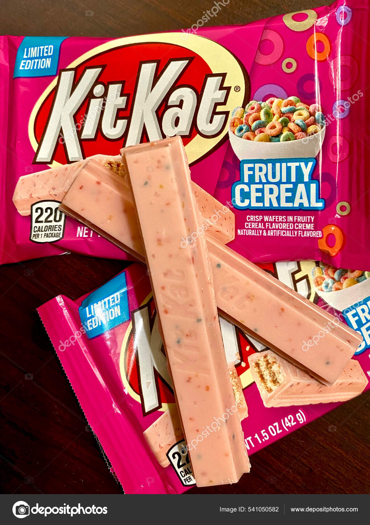 Kit Kat Fruity Cereal Candy Bar Limited Edition Pink Candy – Stock ...