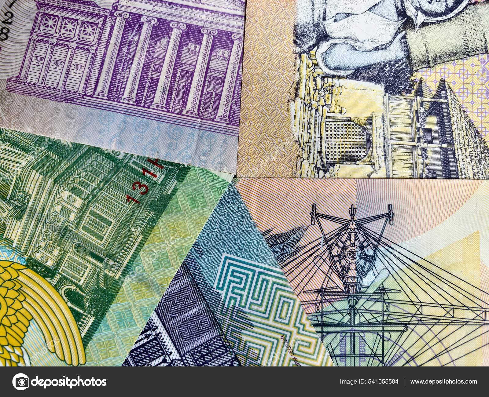 Romanian Leu Currency Romania Ron Romanian New Leu Plural Lei — Stock ...