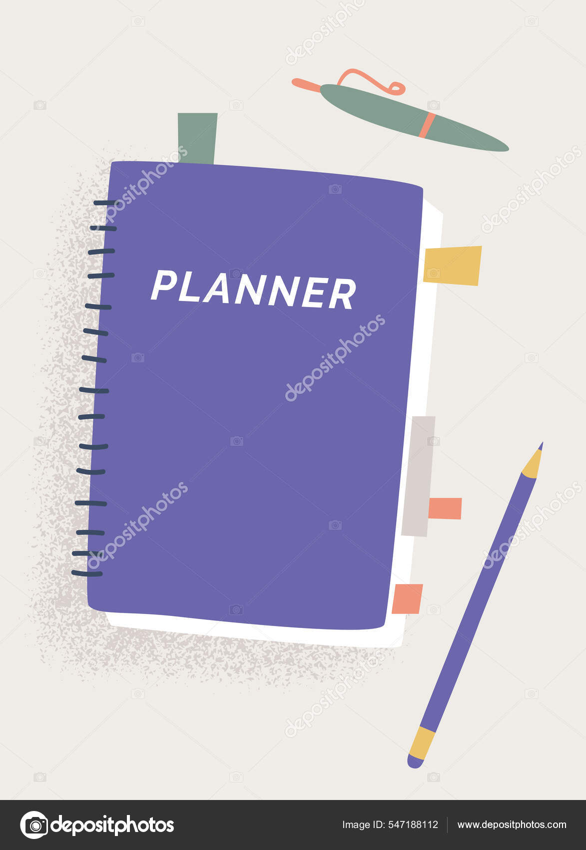Time Planning Concept Time Management Top View Notepad Word Planner Stock Vector Image by ©Best ...