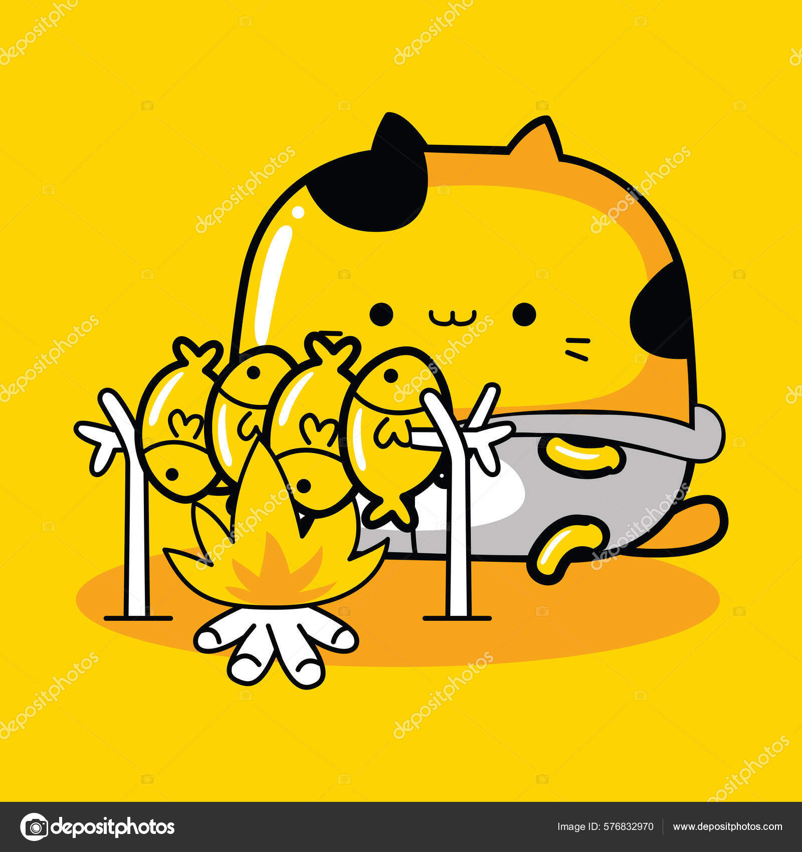 Cute Cats Camping Character Mascot Stock Vector Image by ©medzcreative ...