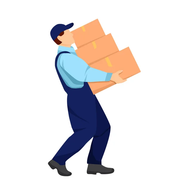 Hombre cargando caja imágenes de stock de arte vectorial | Depositphotos