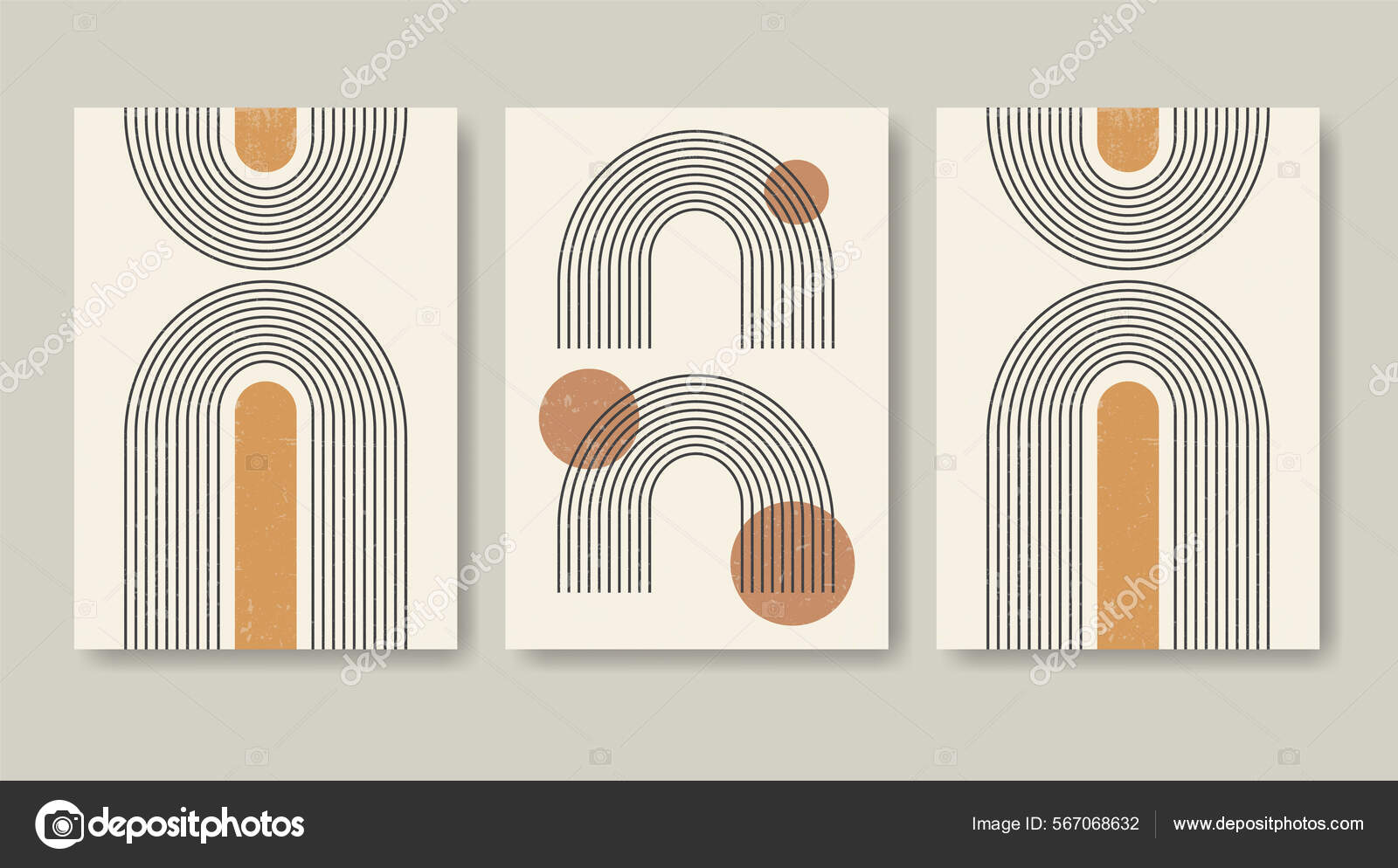 Arch and circles poster set in minimalistic style Stock Vector by ...