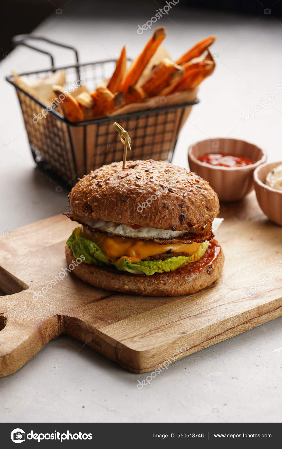 Vegetarian Hamburger Cheddar Cheese Whole Grain Bun Homemade Oven Baked ...