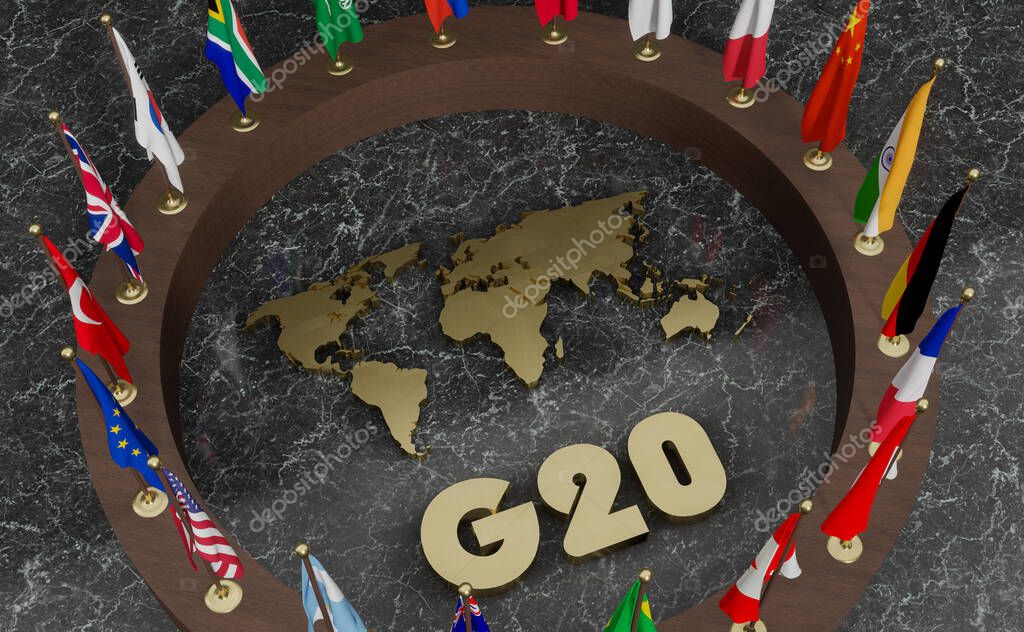 Flags G20 membership , Concept of the G20 summit or meeting, G20 ...